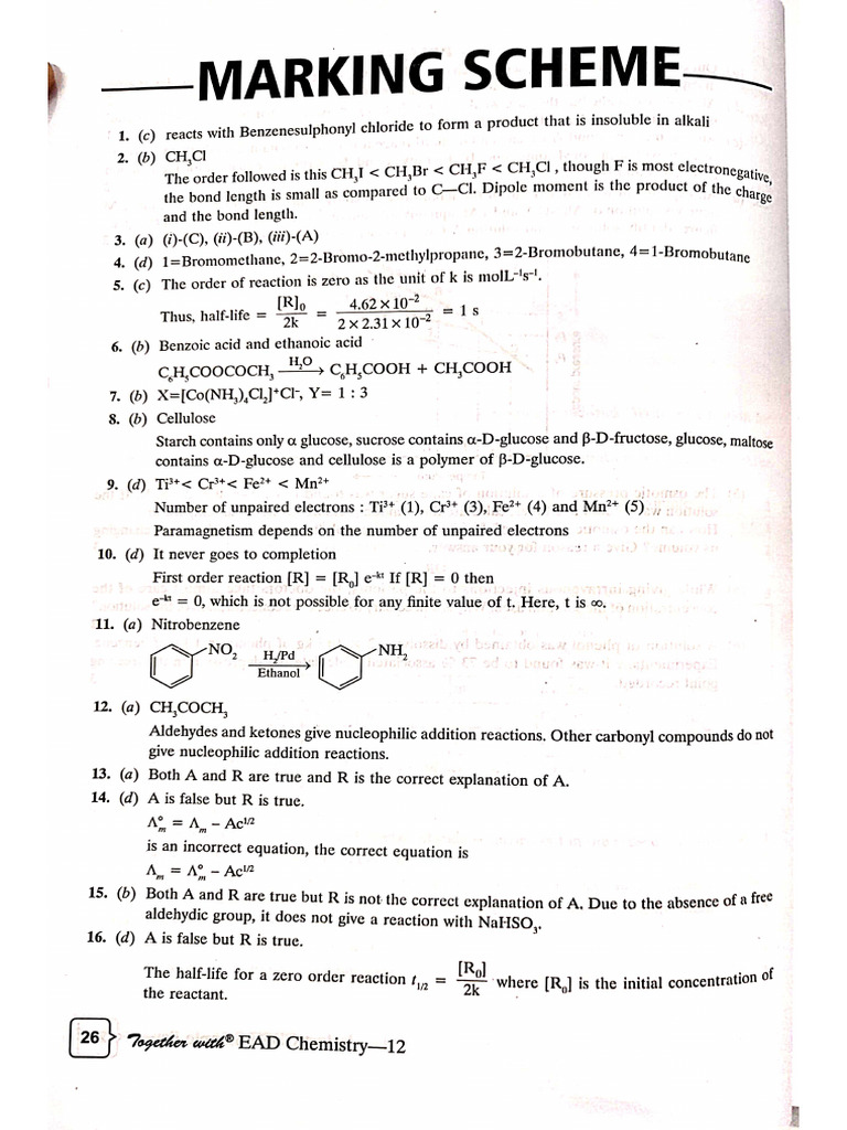 Marking Scheme-1 (Chemistry) | PDF