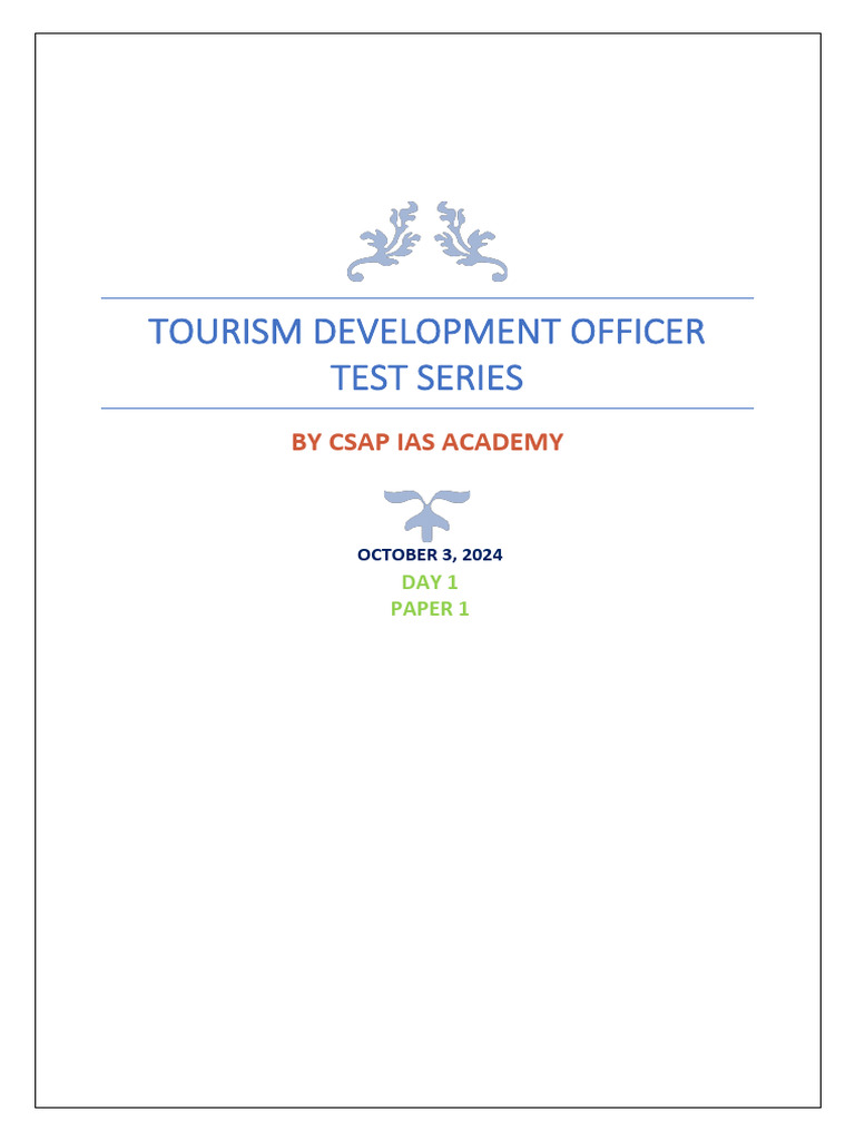 TDO Day 1 Paper 1 (3.10.24) | PDF | Mental Health