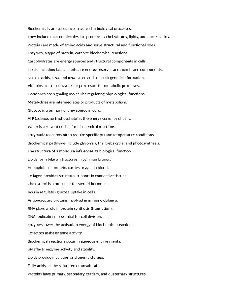 Biochemicals Are Substances Involved in Biological Processes 1 | PDF ...