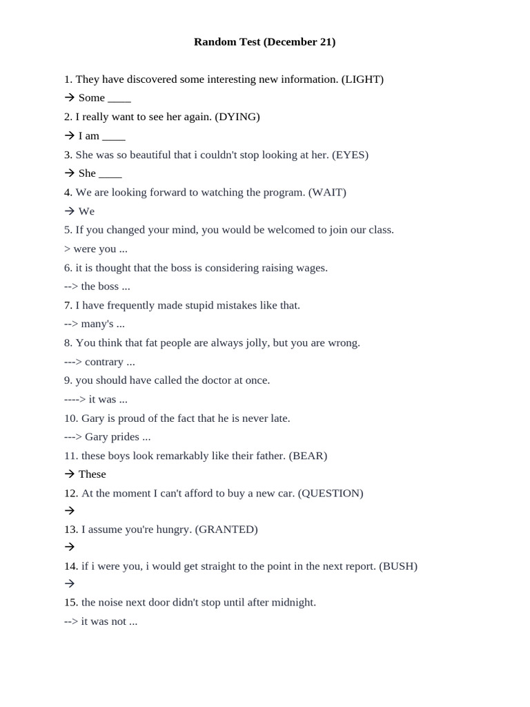 Random Test | PDF