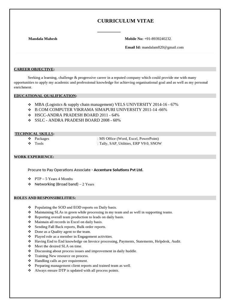 Resume - Mahesh | PDF