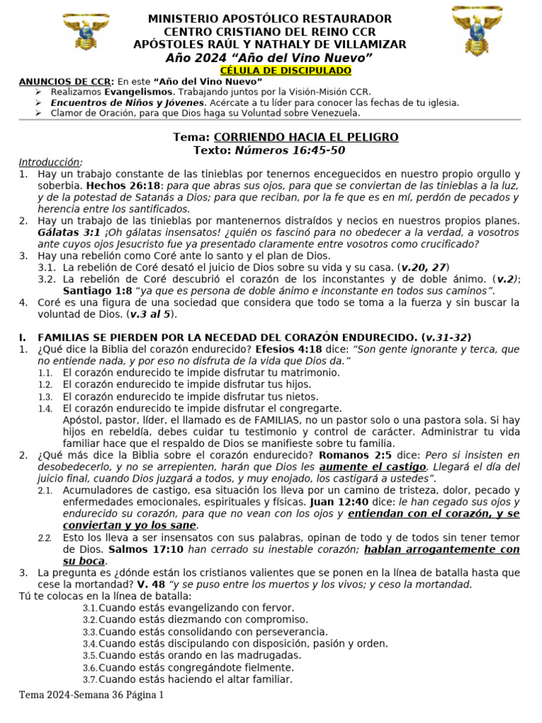 Tema 2024-Semana 36 | PDF | Oración | Dios