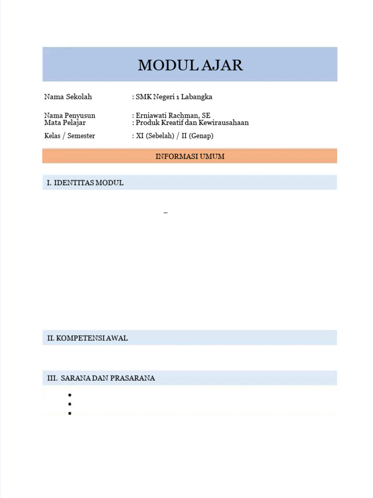 Modul Ajar Xi Erni | PDF