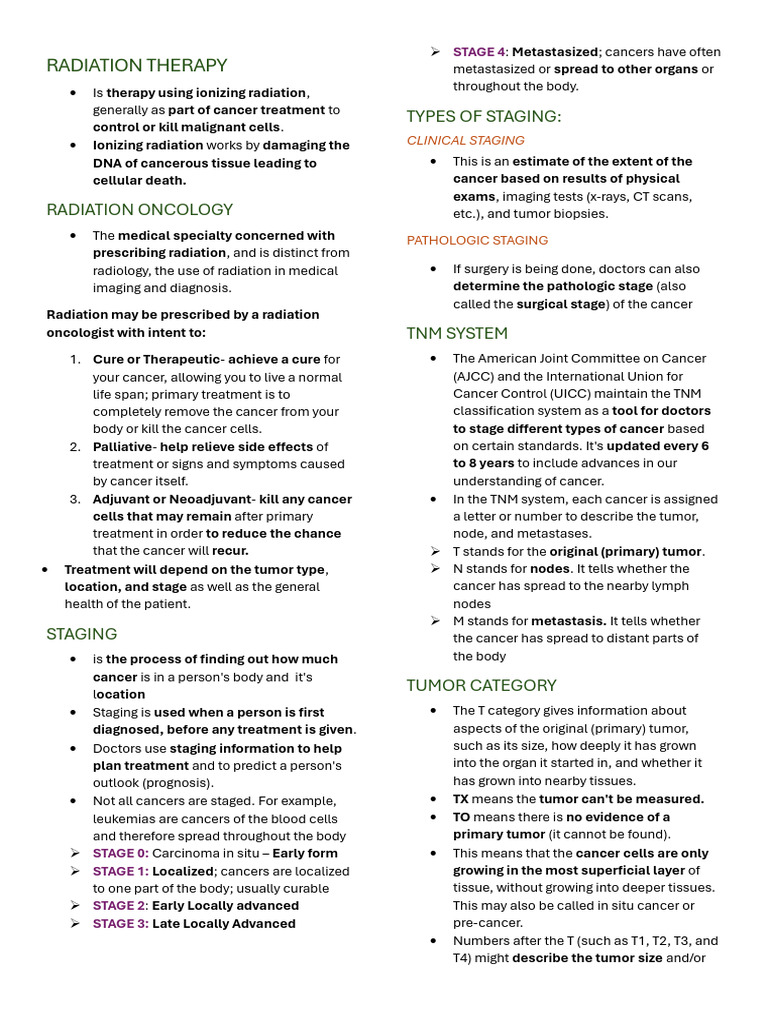 Radiation Therapy Prelims | PDF | Radiation Therapy | Cancer