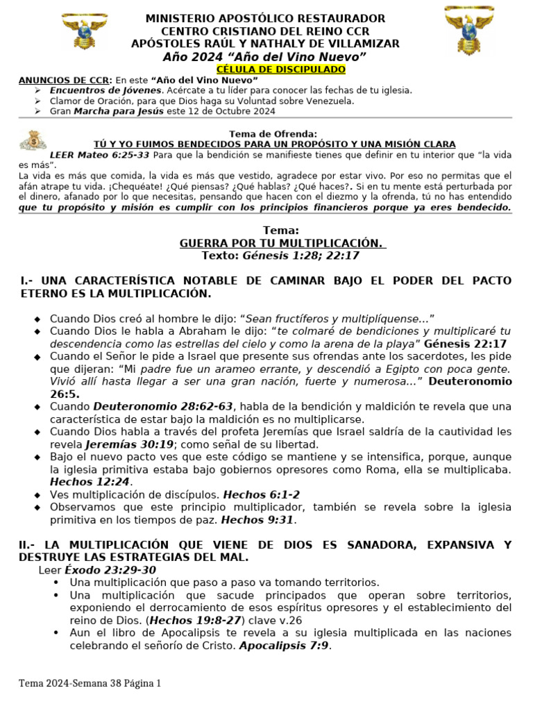 Tema 2024-Semana 38 | PDF | Cristo (título) | Jesús