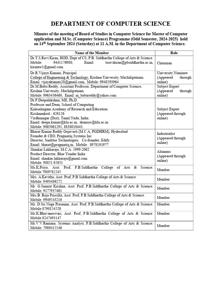 Csc Pg Odd Sem Bos Final 2024-25 | PDF | Class (Computer Programming) | Method (Computer ...