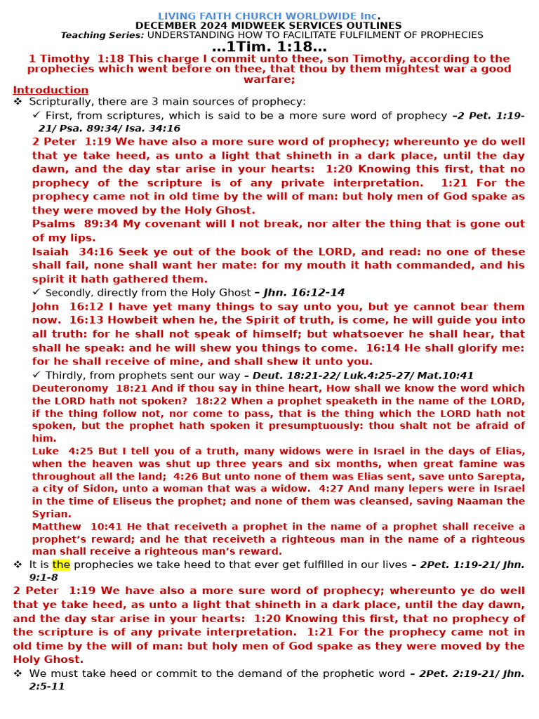 (With Scriptures) MIDWEEK DECEMBER 2024 - TEACHING OUTLINE | PDF ...