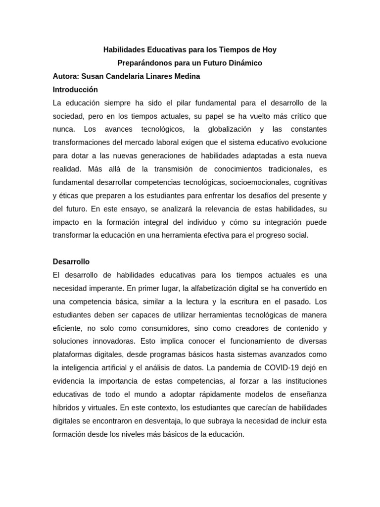 Habilidades Educativas para Los Tiempos de Hoy | PDF | Las emociones | Aprendizaje