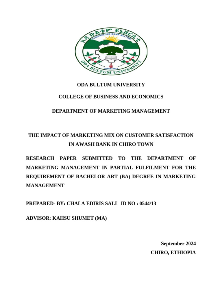 Chala Ediris First Draft Proposal Commented | PDF | Marketing | Customer Satisfaction