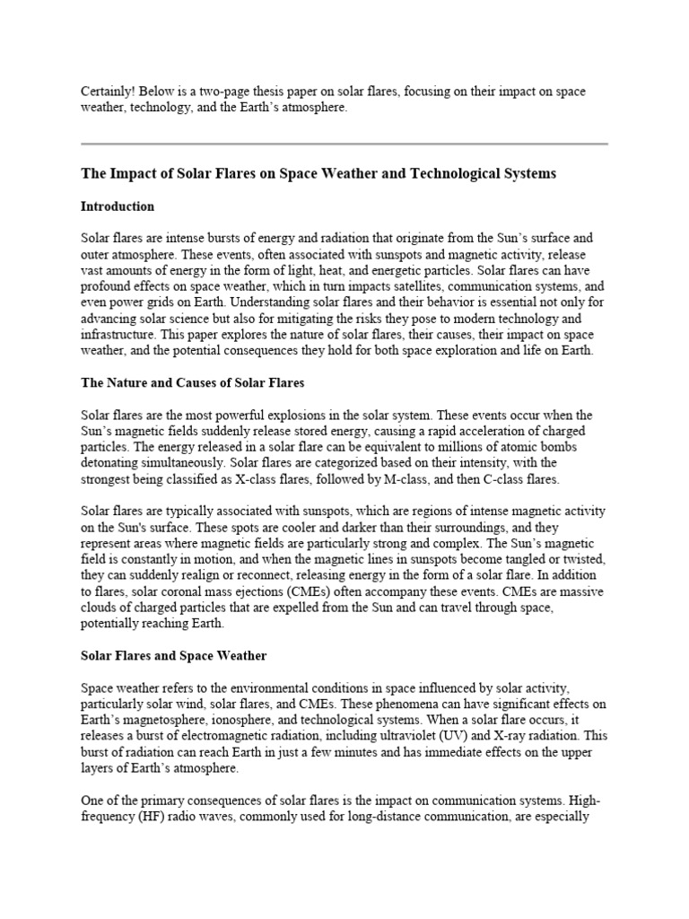 solar flares | PDF | Solar Flare | Space Weather