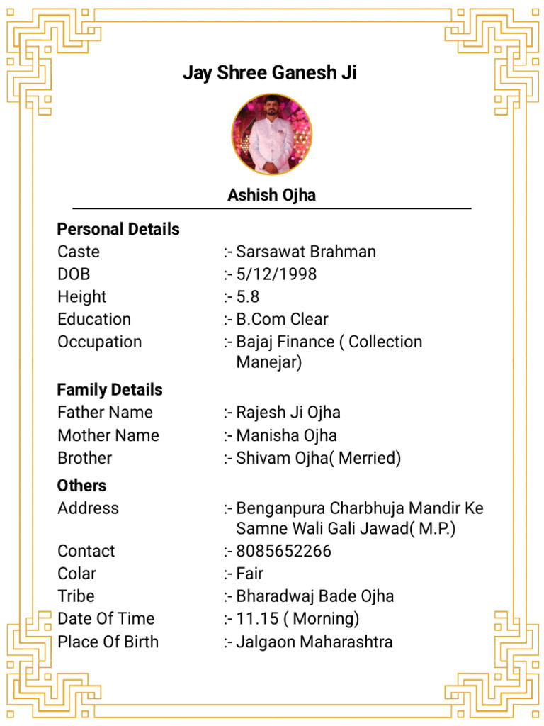 Ashish Biodata PDF | PDF