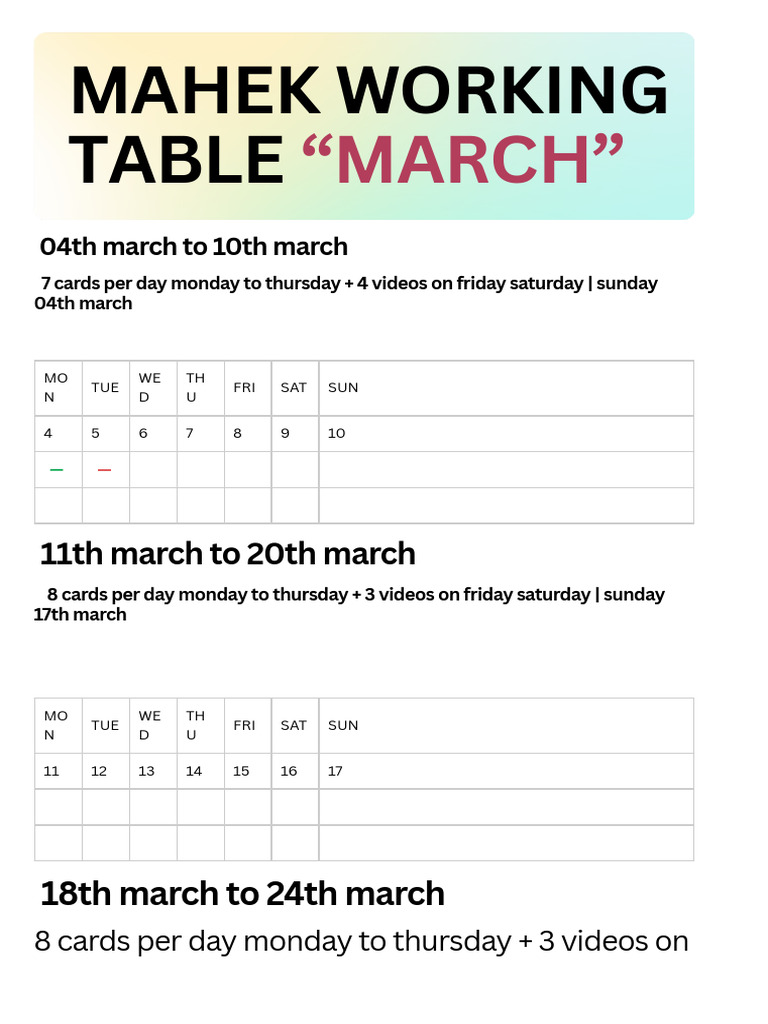 MARCH TABLE | PDF | Software | Computing