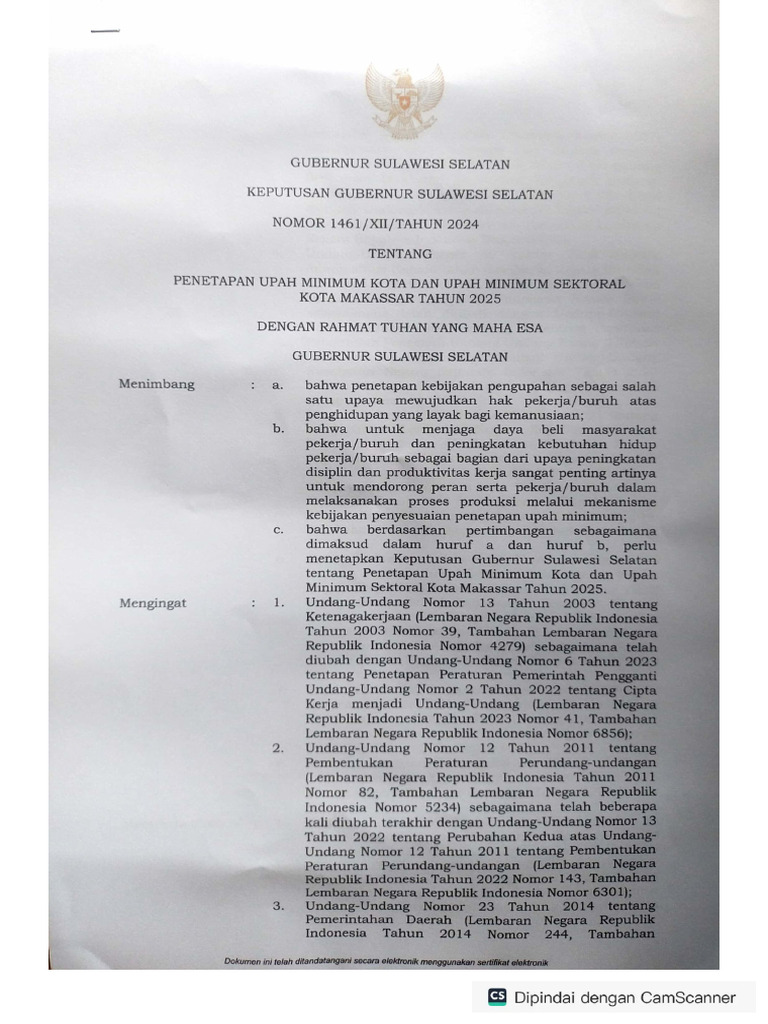 UMK Makassar Tahun 2025 | PDF