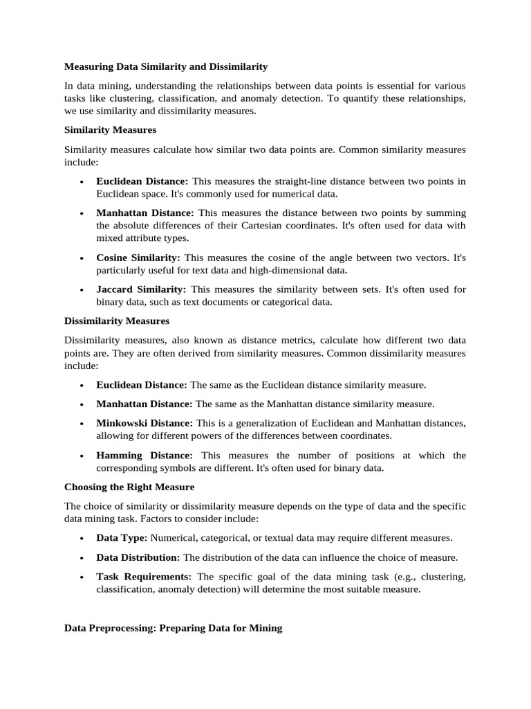 Data Similarity and Dissimilarity | PDF | Applied Mathematics | Geometry