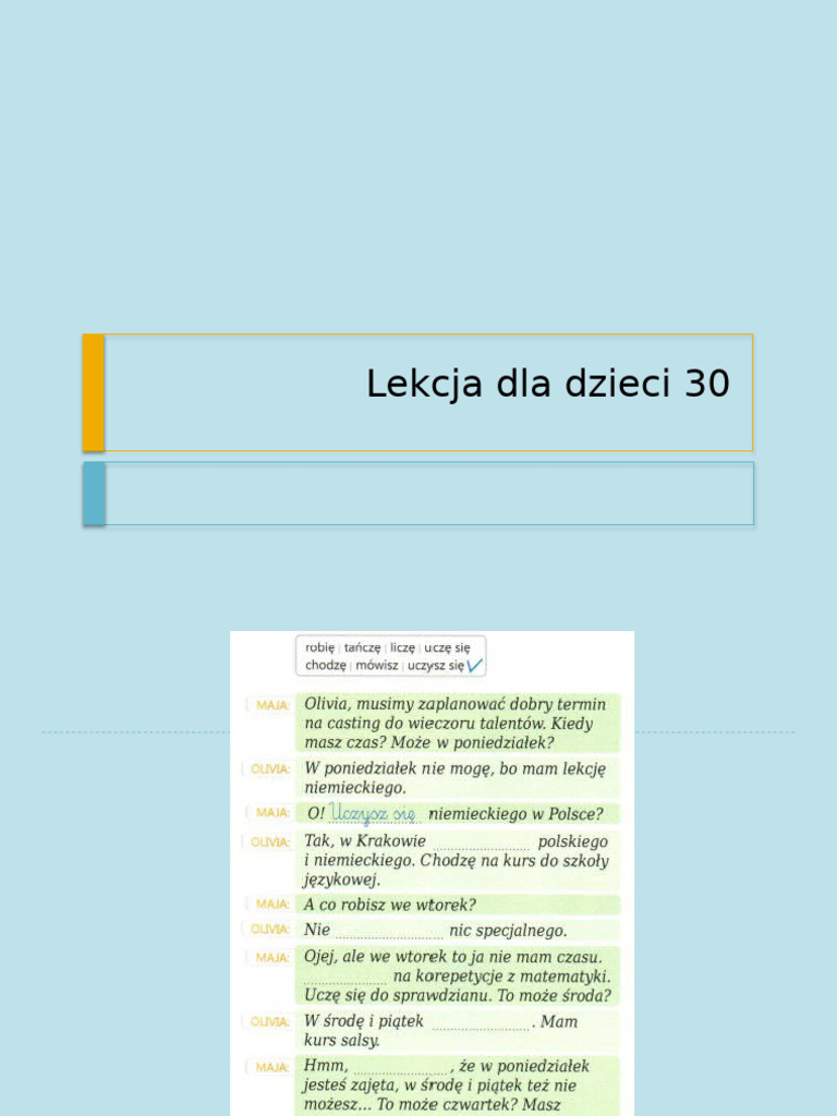 Lekcja Dla Dzieci 30 | PDF