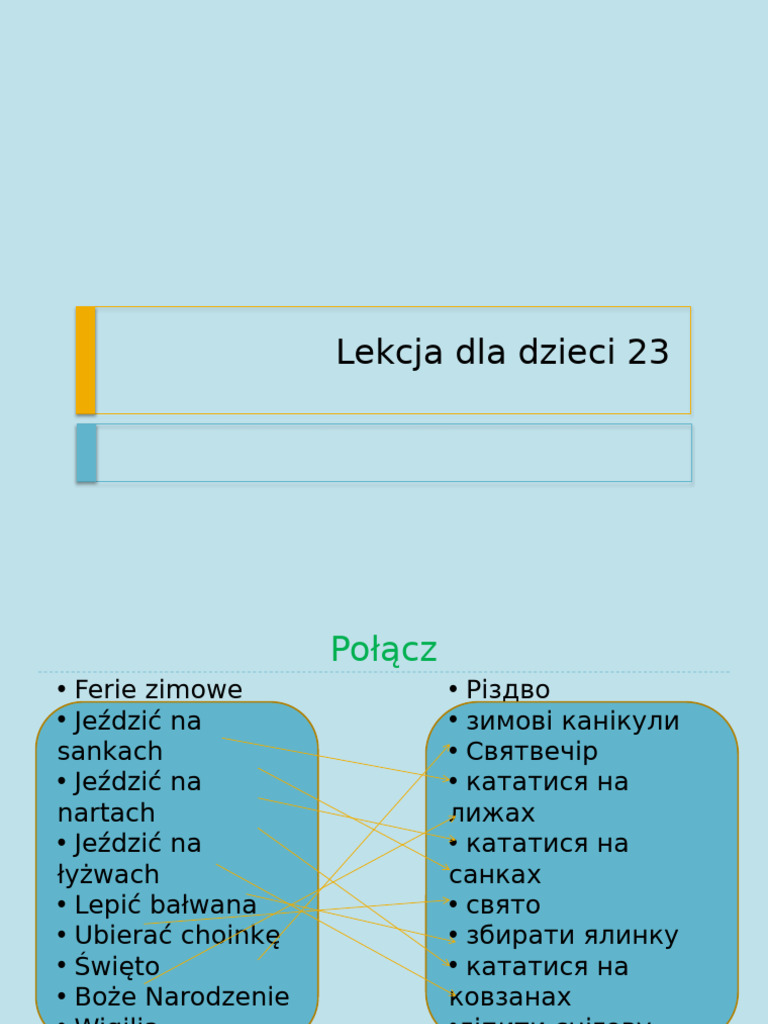 Lekcja Dla Dzieci 23 | PDF
