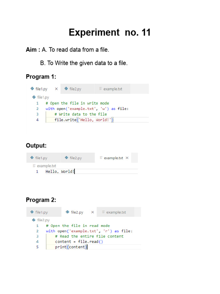 Experiment No 11 | PDF