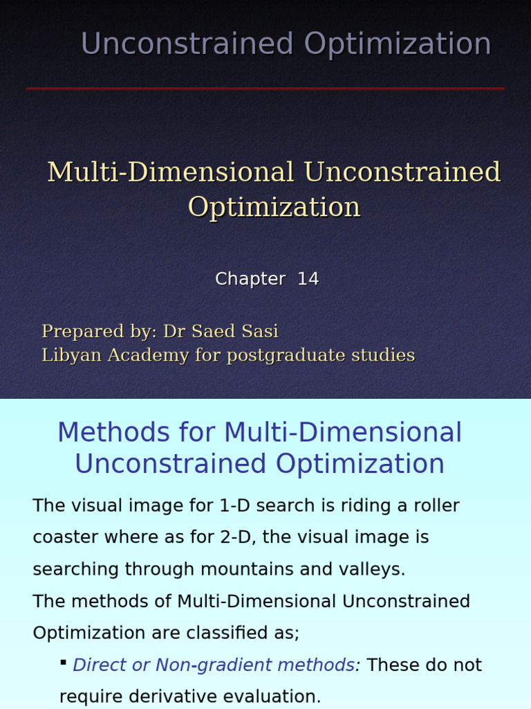 Lecture05_multidimensional Gradient Methods | PDF | Derivative | Mathematical Optimization