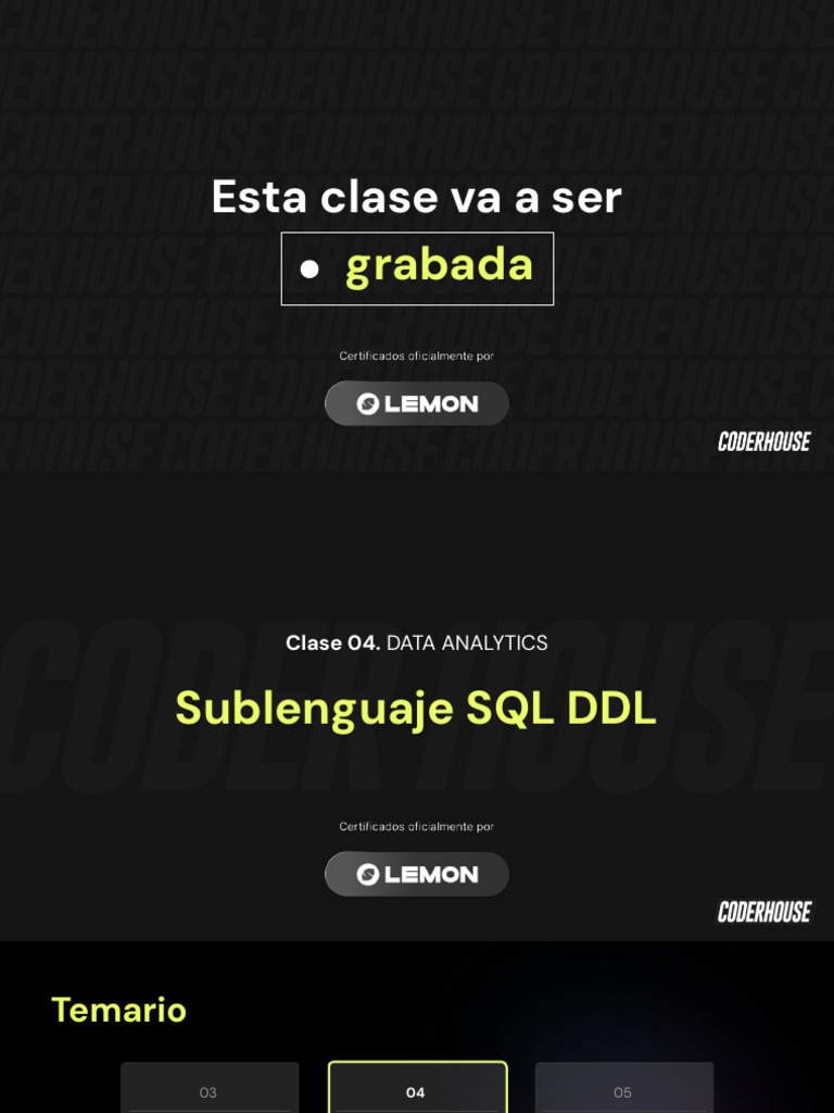 Clase 04 - Sublenguaje SQL DDL | PDF | SQL | Bases de datos