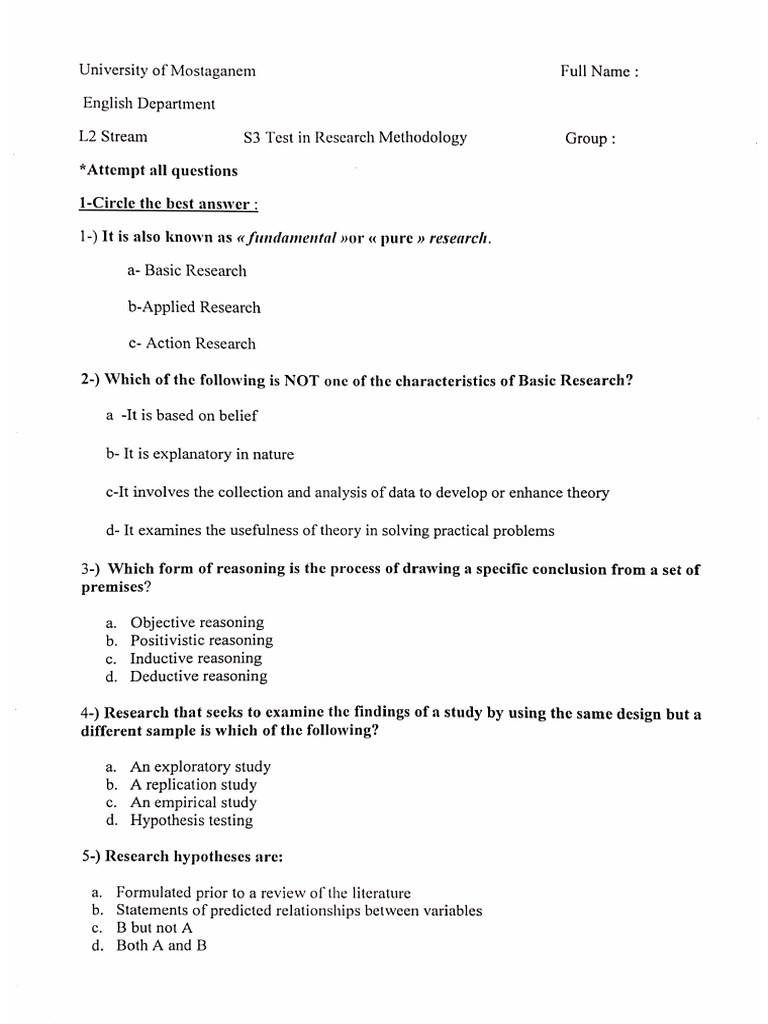 Methodology Test December 15th | PDF