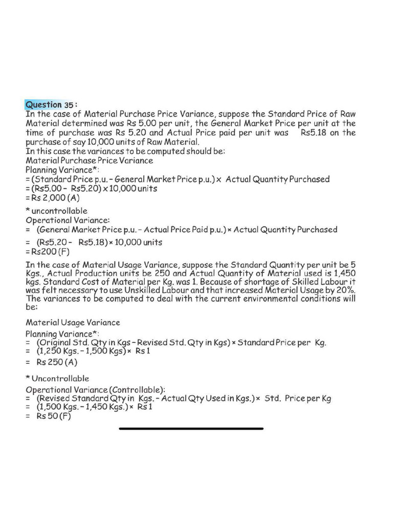Day 29 - Standard Costing Notes - Part 2 | PDF