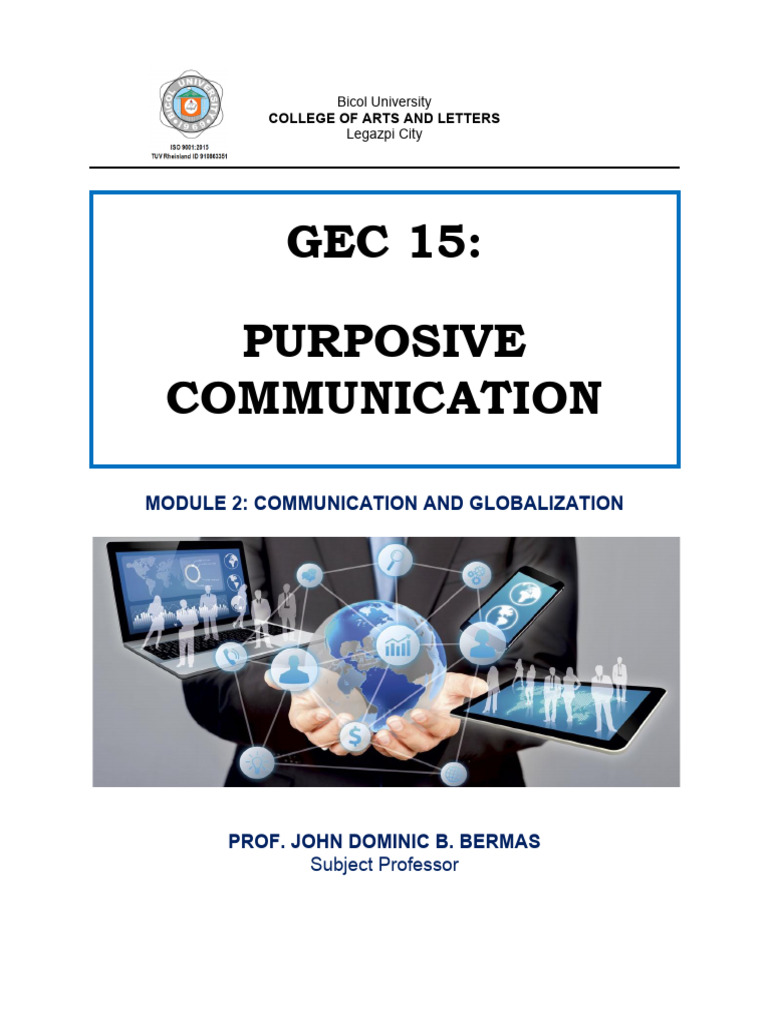 MODULE 2 Communication and Globalization | PDF | Globalization | Jargon