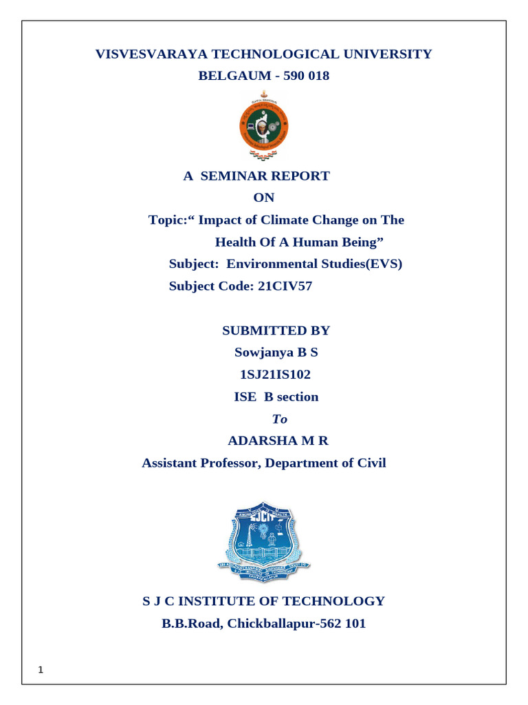 Seminar Report Front Page | PDF