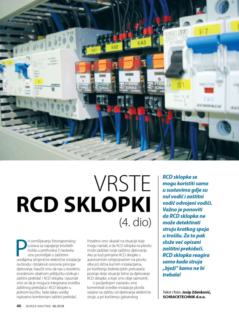 201 Primjena RCD Sklopke Na Brodu 4. Dio | PDF