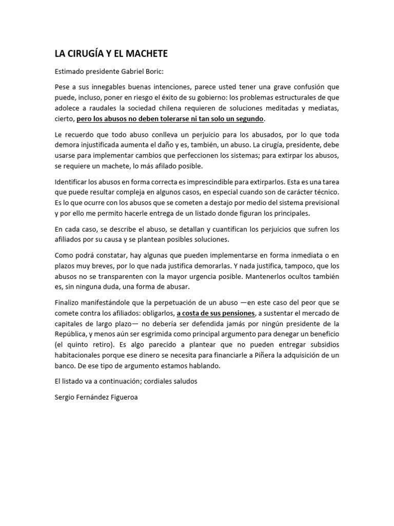 La Cirugía y El Machete | PDF | Pensión | Bancos