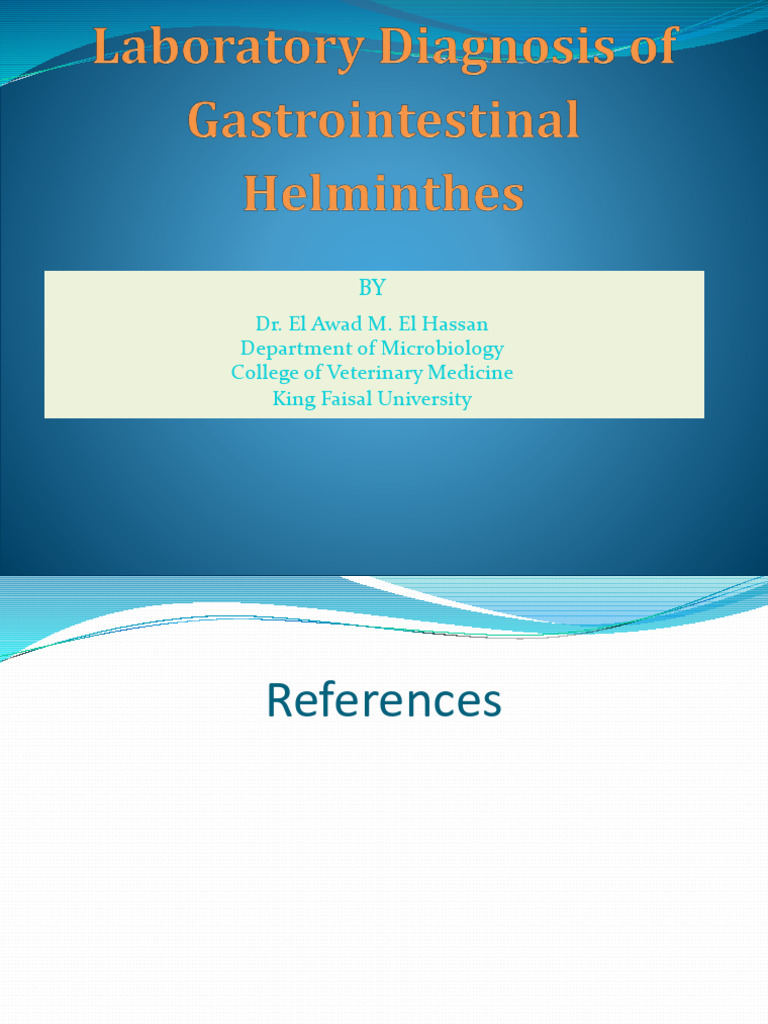 Laboratory Diagnosis of Gastrointestinal Helminthes | PDF | Filtration ...