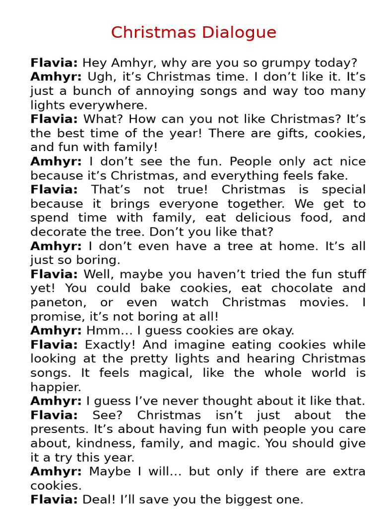Christmas Dialogue | PDF | Navidad