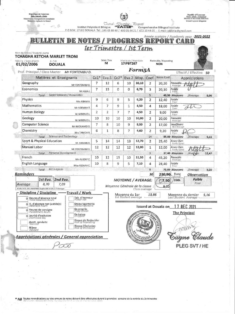 Progress Report Card | PDF