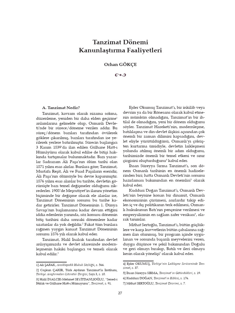 Tanzimat Dönemi Kanun | PDF