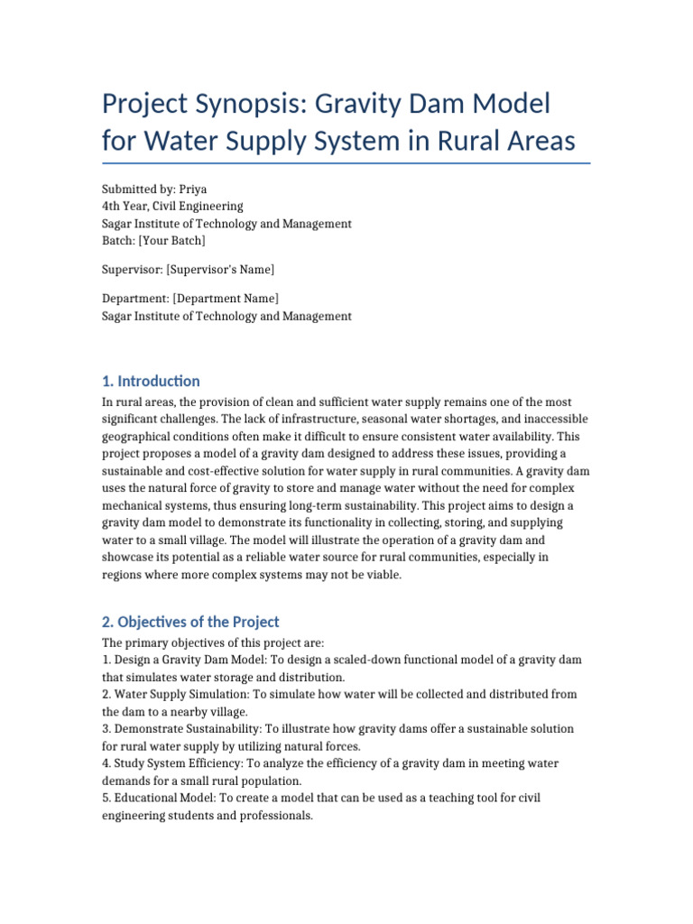 Gravity Dam Synopsis Formatted | PDF | Dam | Water