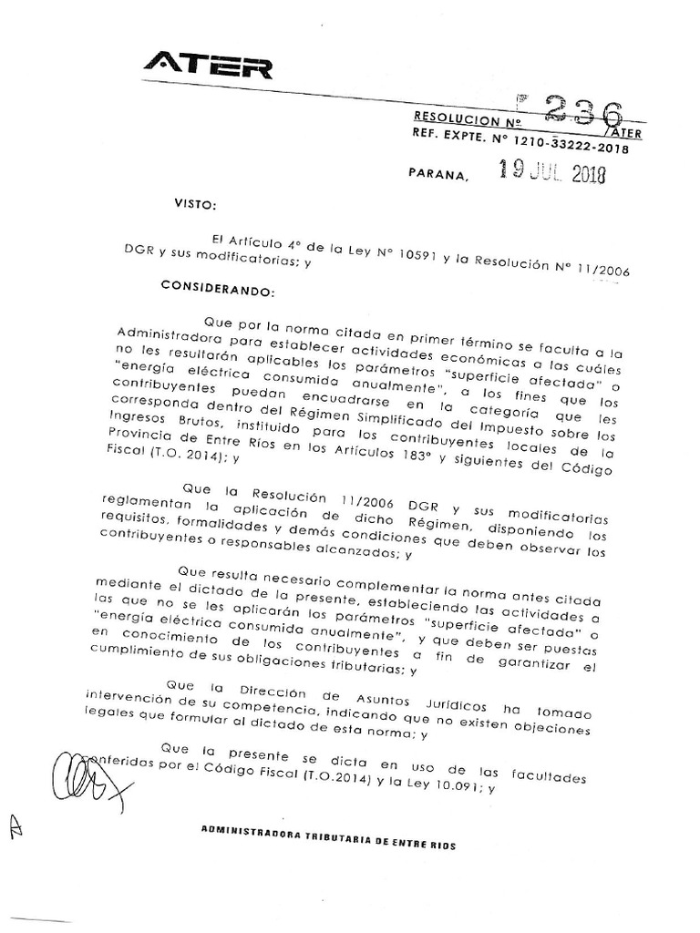 Resolucion 236 Reg.simplif. Ib-paramet | PDF