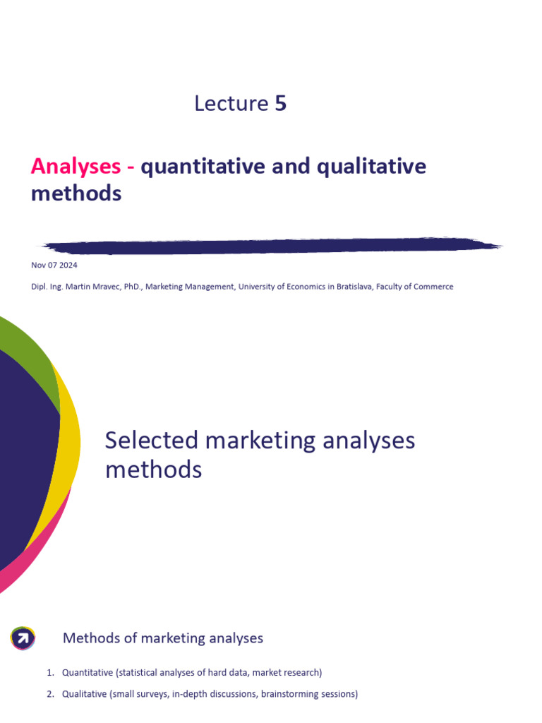Marketing Analysis Methods Overview | PDF | Quantitative Research ...