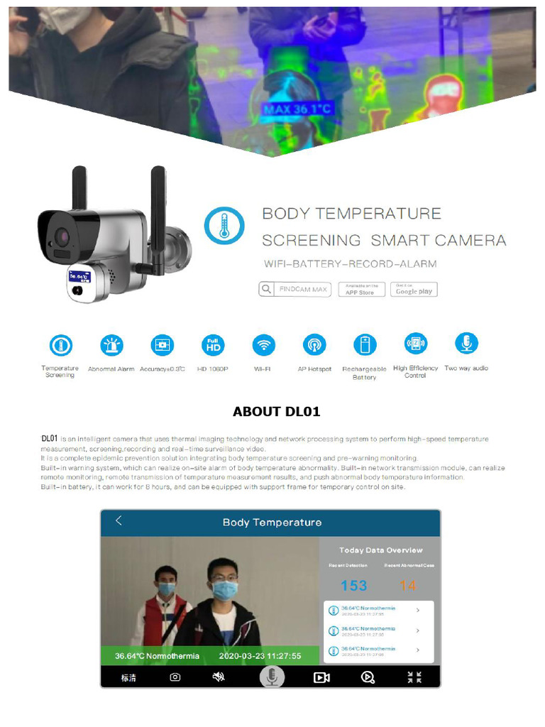 DL01 Body Temperature Camera Spec | PDF