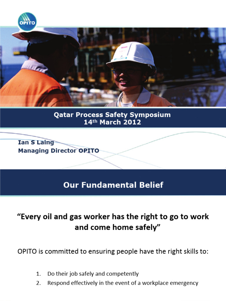 Ian Laing - Qatar Process Safety Symposium - OPITO | PDF | Safety ...