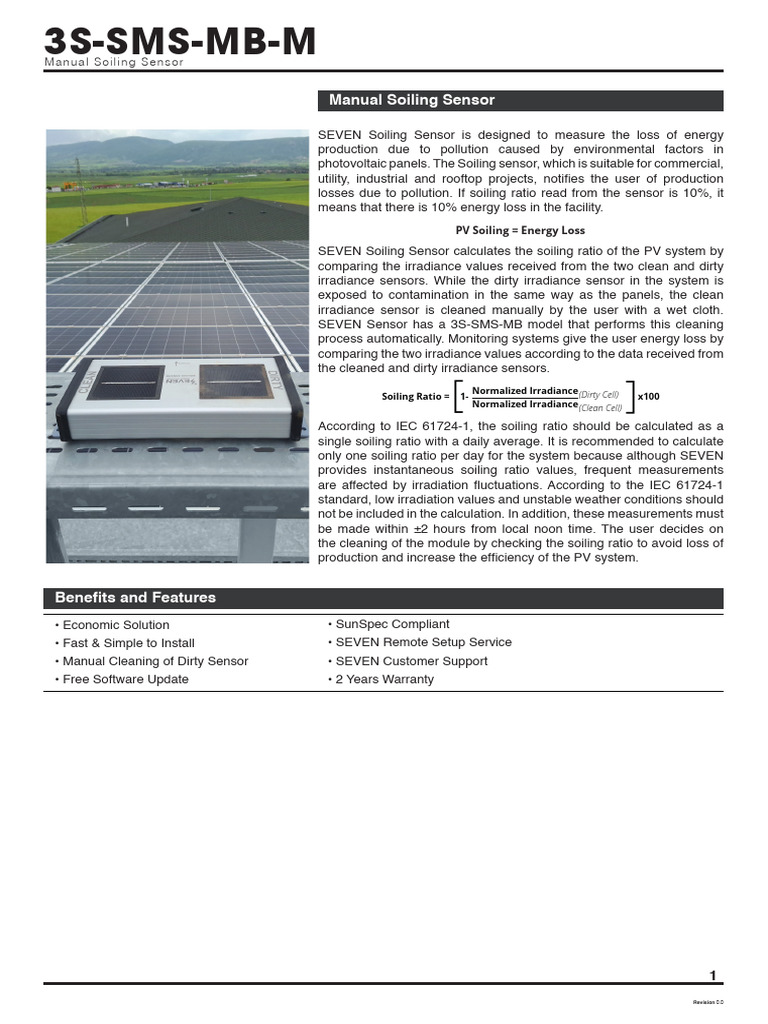 3S-Manual Soiling Sensor | PDF | Photovoltaics | Electricity