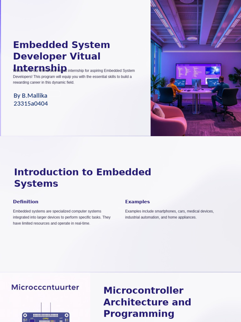 Embedded System Developer Virtual Internship (1).Pptx | PDF | Embedded ...