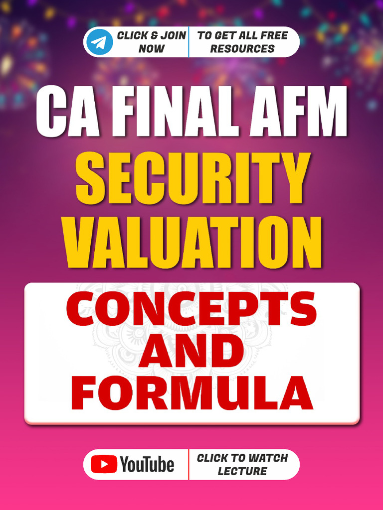 CH 4 Valuation of Security Concept and Formulas by CA Sankalp Kanstiya | PDF