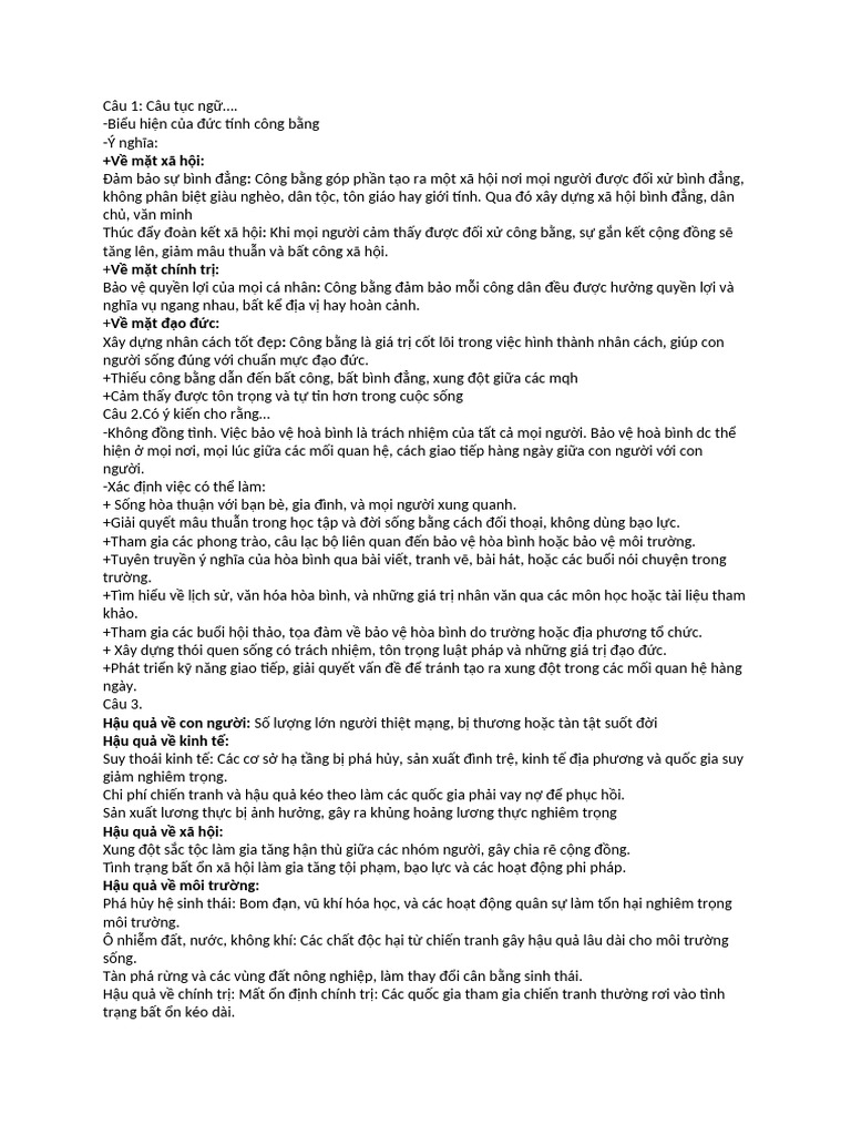 GDCD cuối kì | PDF