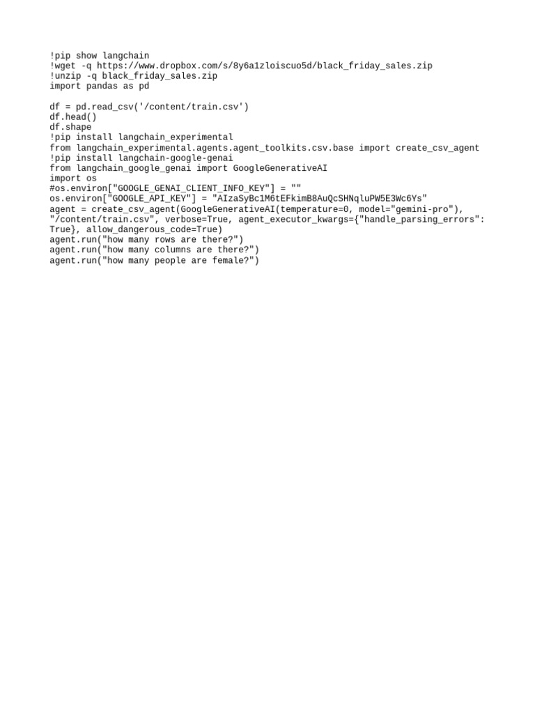 QA Using Gemini Langchain CSV | PDF