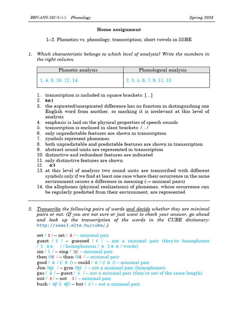 1-2 Assignment BBN-ANG-242 Autumn 2024 Ori Solutions | PDF | Phoneme | Phonetics