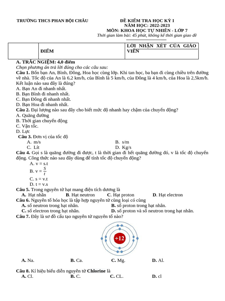22 - 23. KHTN 7 - HK1 - truong THCS PBC - tỉnh Đồng Tháp - pthtan@dtcc.edu.vn - Phạm Thị Hồng ...