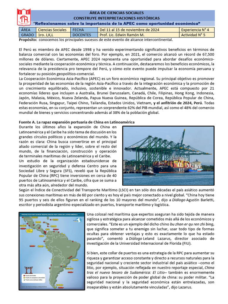 Ficha APEC-2 | PDF | Cooperacion economica Asia Pacifico | China