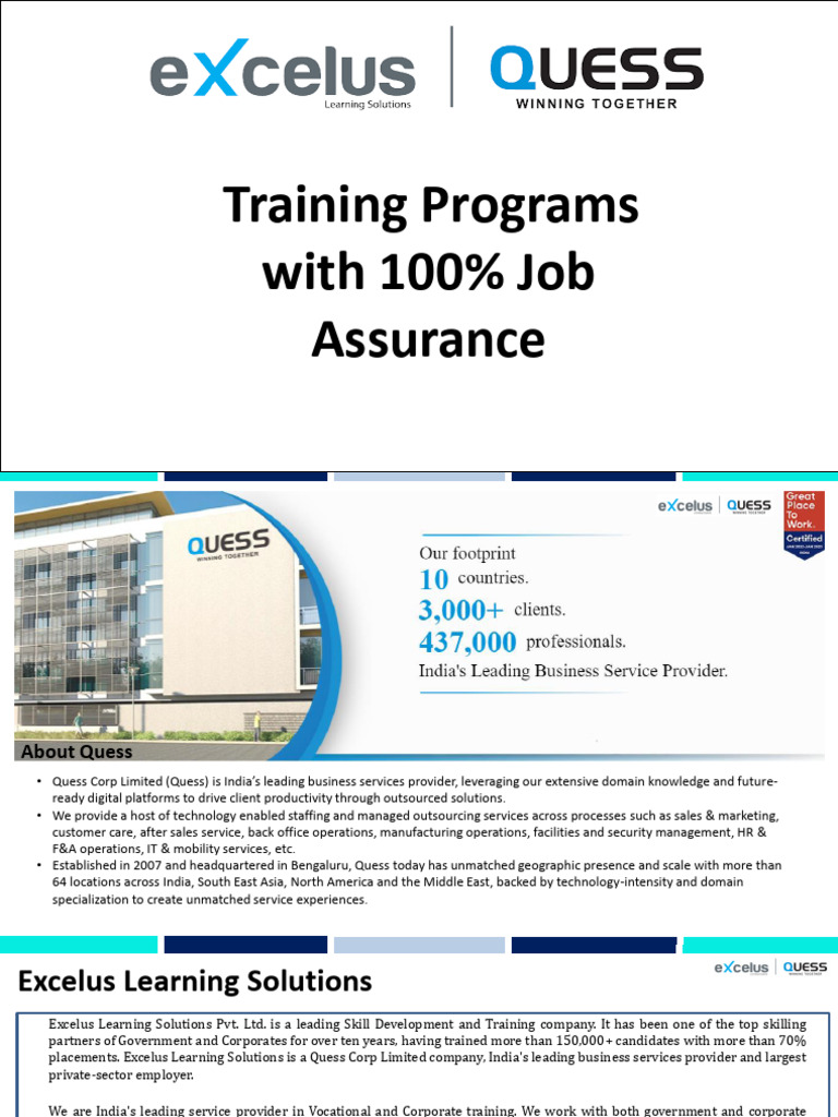 Excelus Learning Solutions - Quess Corp Ltd. - Training Programs with ...