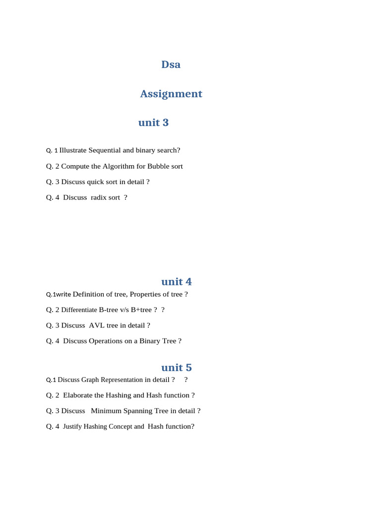 Dsa Assignment 3.4.5 Unit | PDF