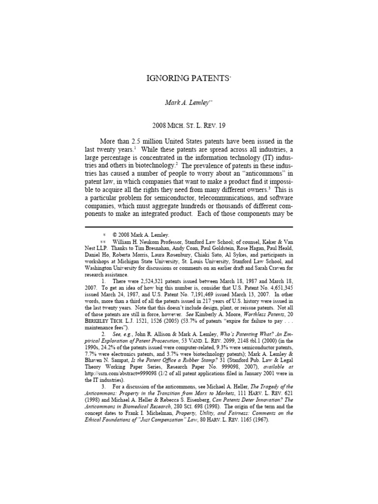 ignoring patent | PDF | Generic Drug | Patent