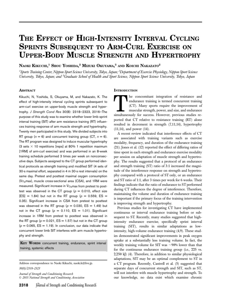 Impact of HIIT on Upper-Body Strength | PDF | Strength Training ...